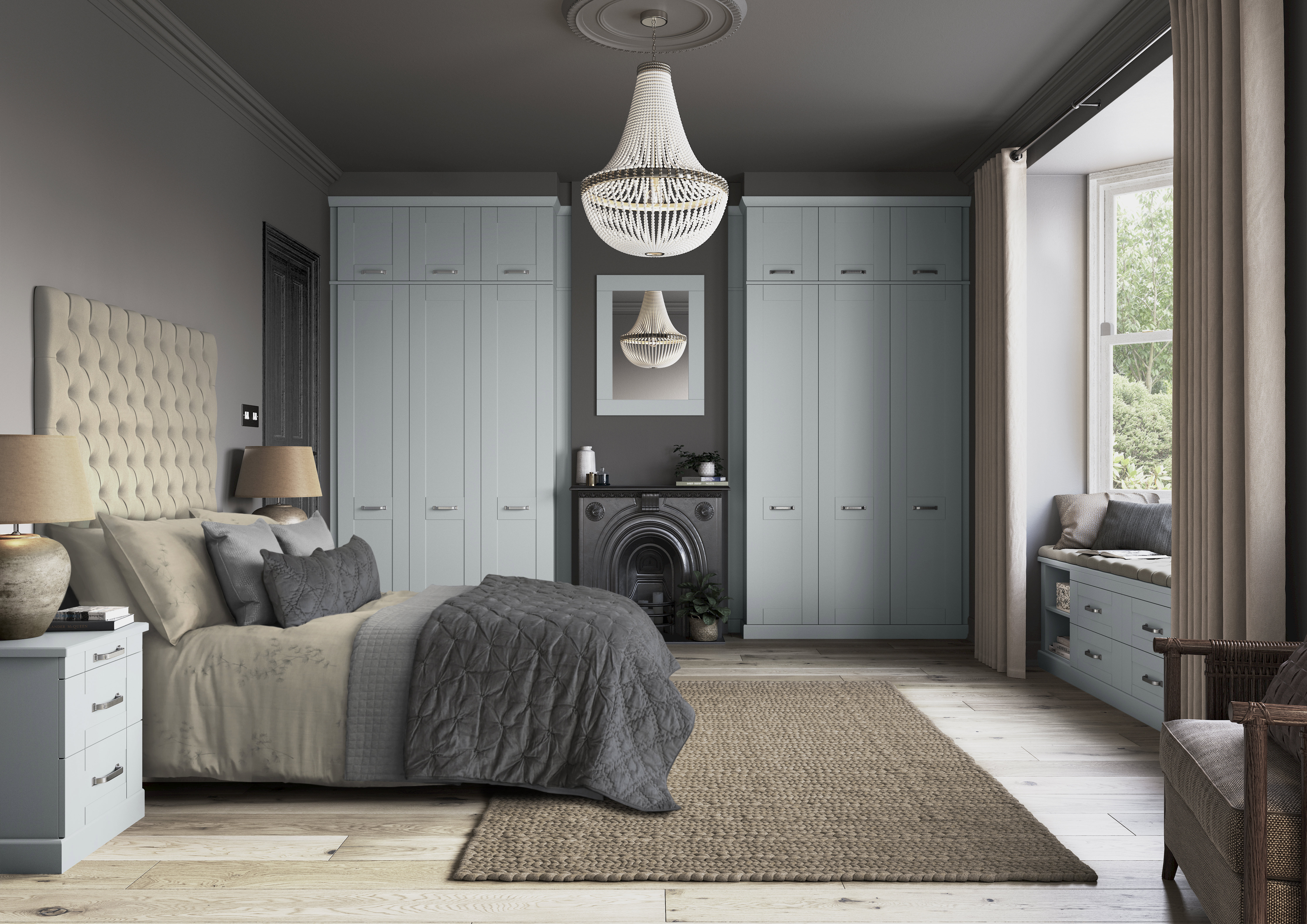Blue Fitted Wardrobes, Blue Gloss Built in Bedroom Furniture UK | Hammonds